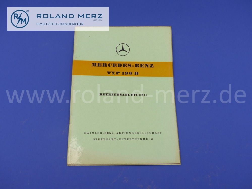 operating manual Mercedes W121, 190D, Ponton, 1958 edition, 52 pages ...